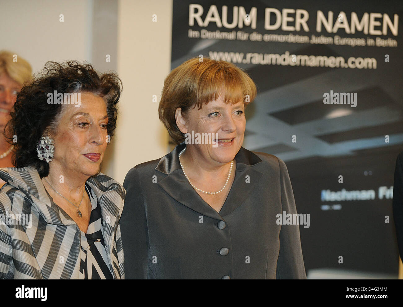 Lea Rosch (L) of the society for the promotion of the Holocaust ...