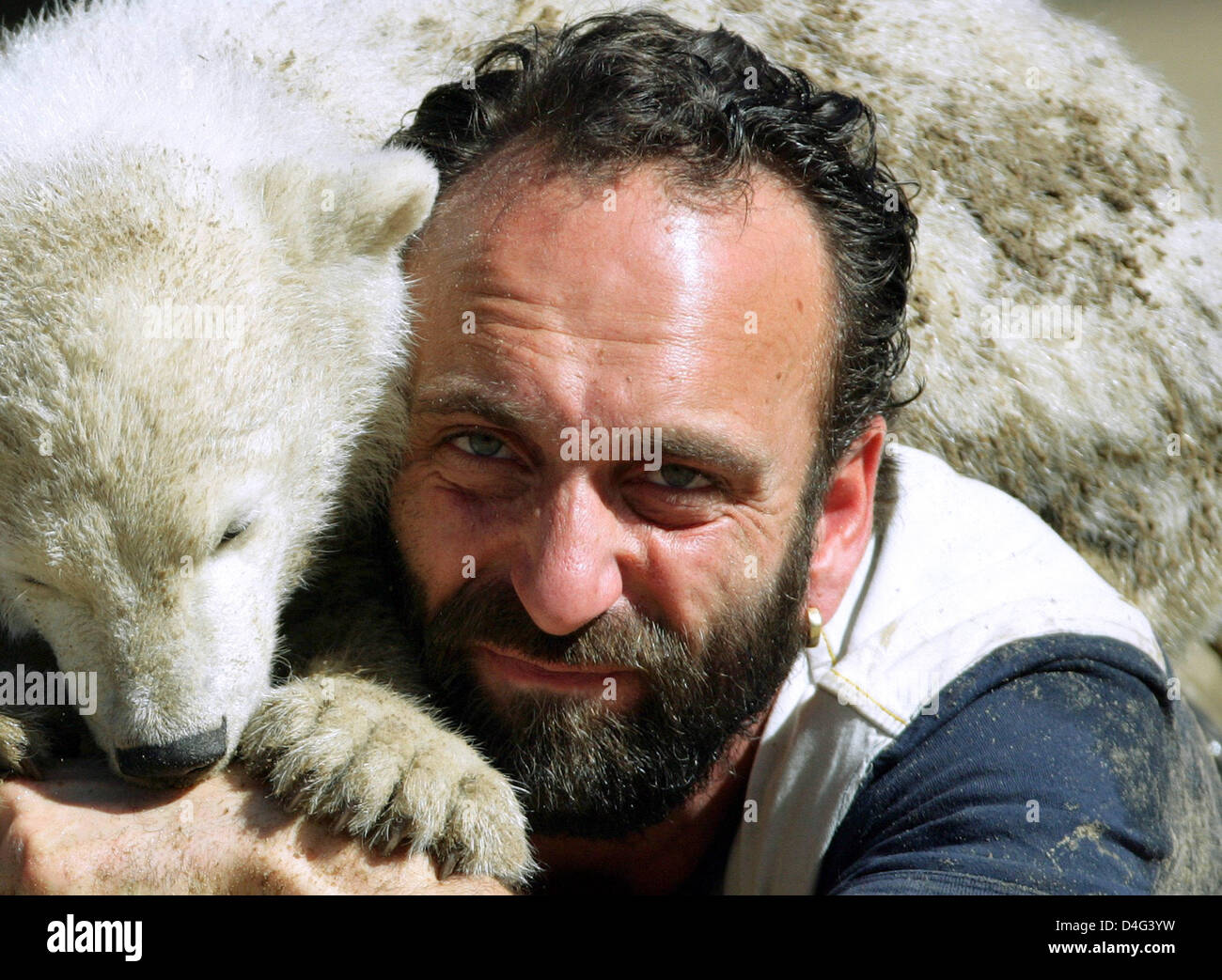 (dpa file) - Polar bear Knut and its foster father Thomas Doerflein ...
