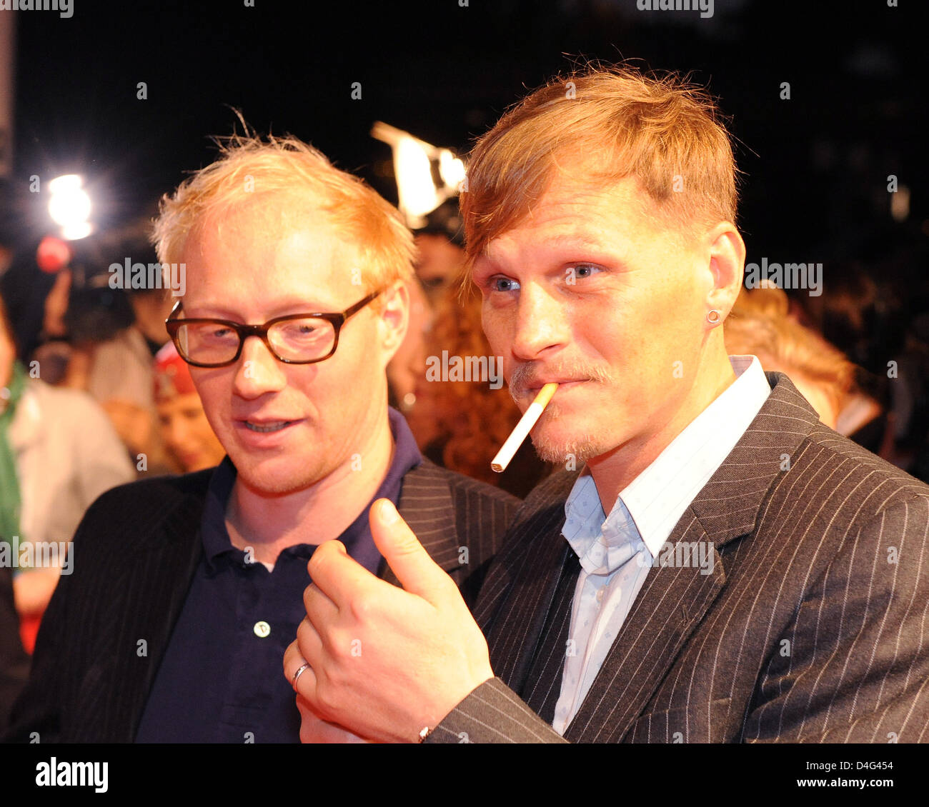 Austrian actors Simon Schwarz (L) and Georg Friedrich (R) pose as they ...