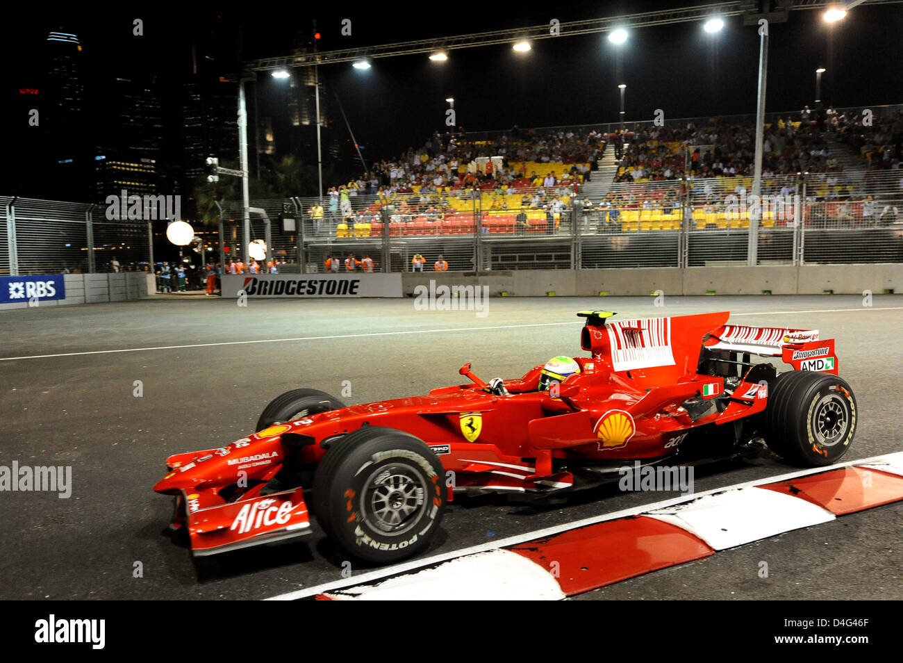 Brazilian Formula One driver Felipe Massa of Scuderia Ferrari steers ...
