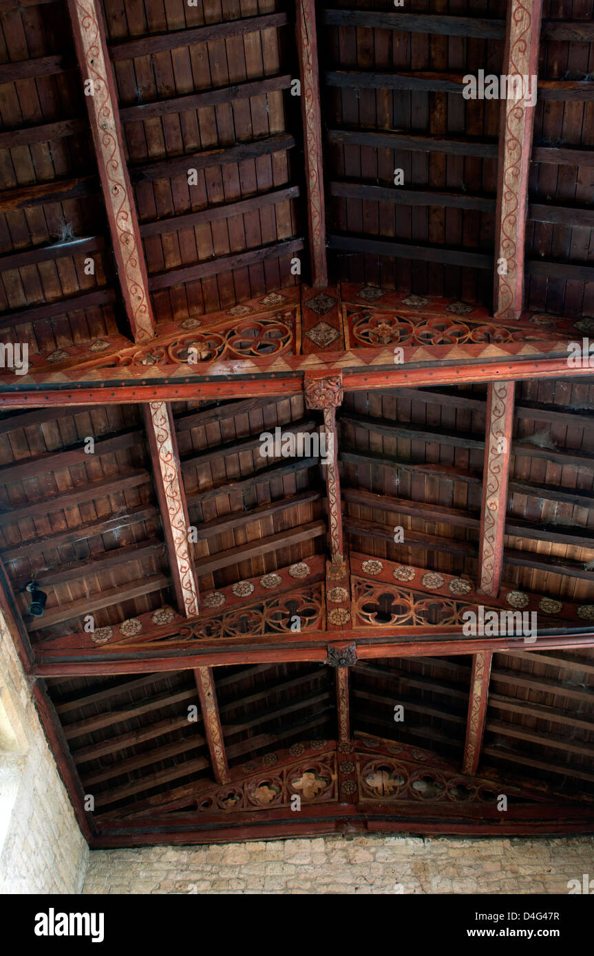 The wooden ceiling, St. Michael`s Church, Buckland, Gloucestershire ...