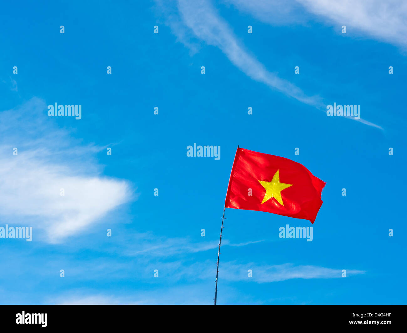 Red flag with yellow star hi-res stock photography and images - Alamy
