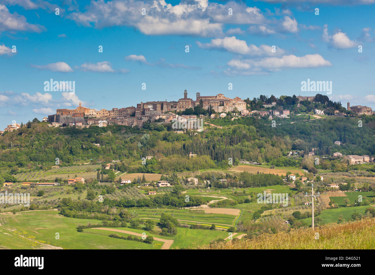Montepulciano town view, Tuscany, Italy. Horizontal shot Stock Photo ...