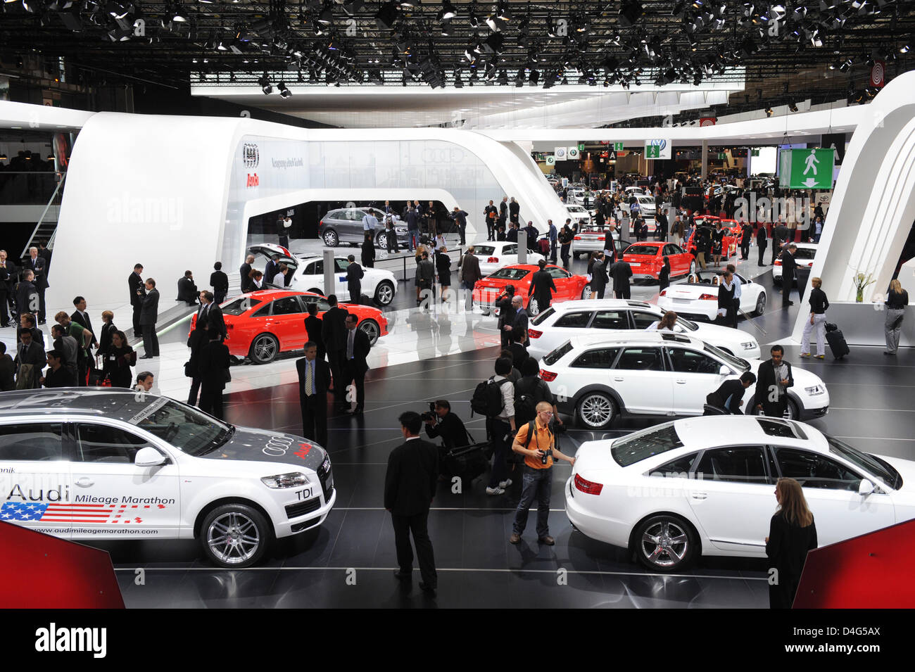 The Audi area is pictured ahead of the Paris Motor Show in Paris ...