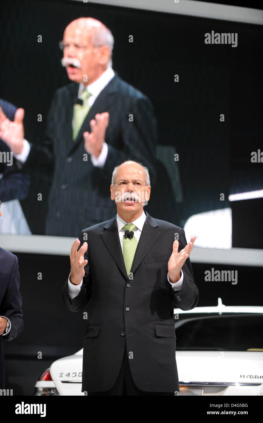 CEO of Daimler AG, Dieter Zetsche, presents the new Mercedes-Benz ...