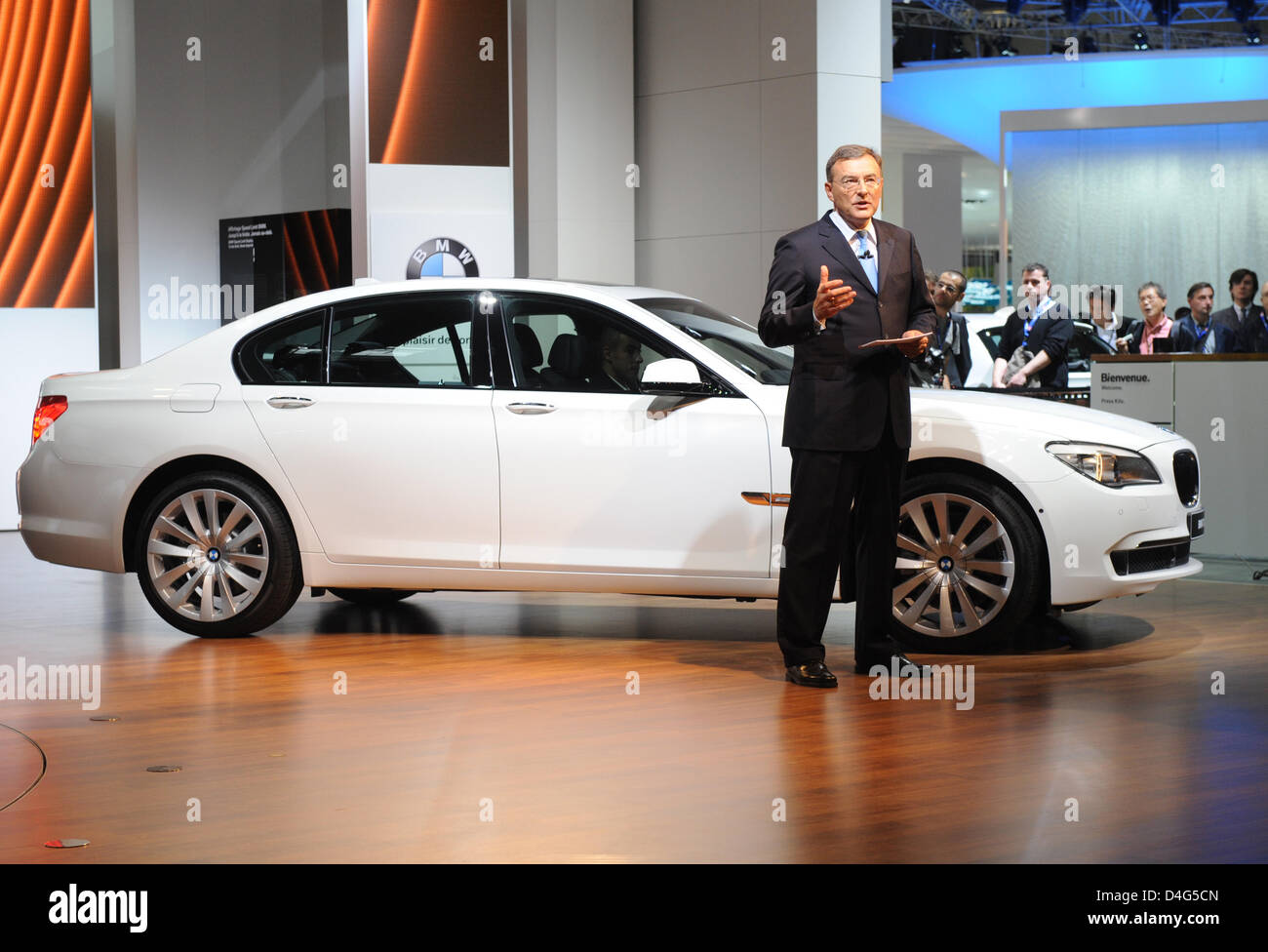 CEO of BMW AG, Norbert Reithofer, presents the new BMW 7 Series to the ...