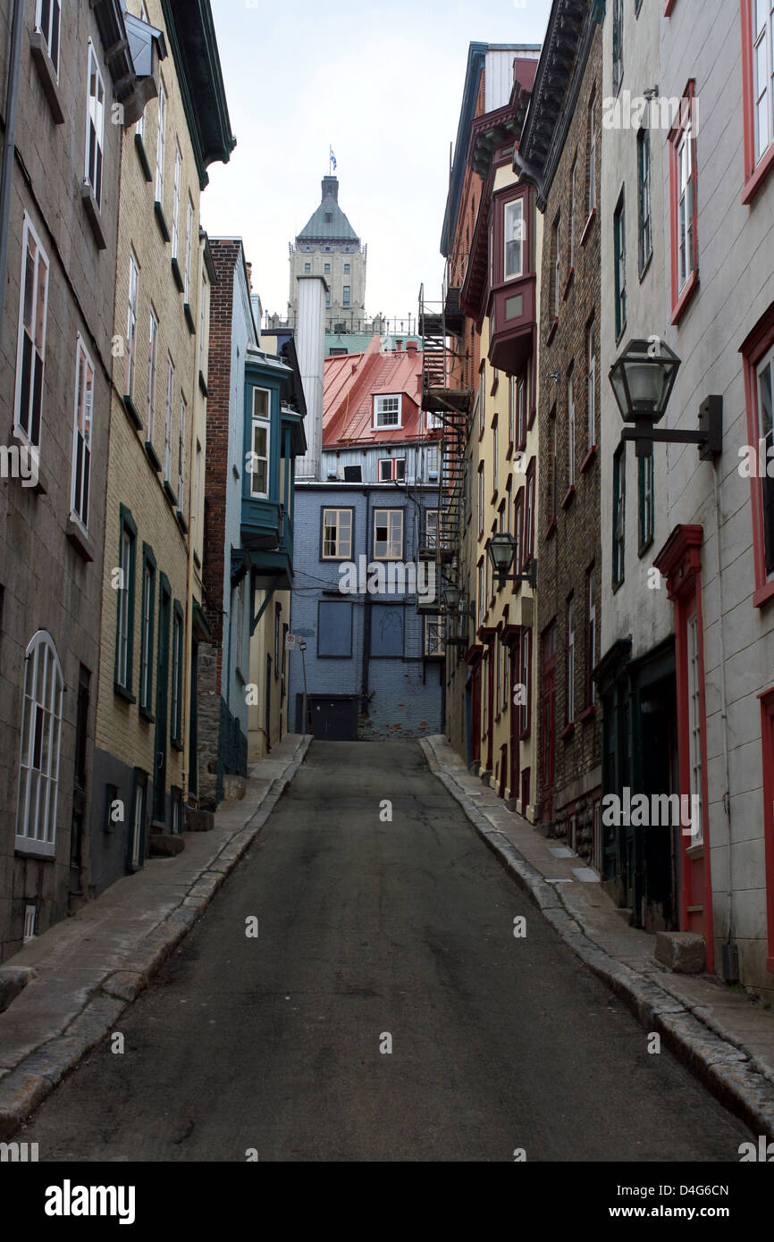 Side street in Quebec Stock Photo - Alamy