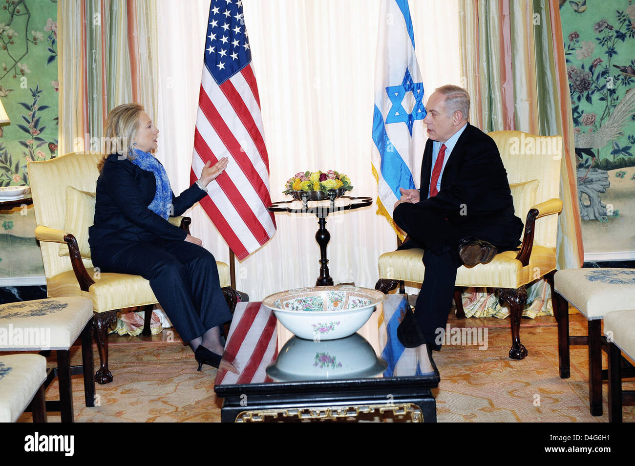 Secretary Clinton Meets With Israeli Prime Minister Netanyahu Stock ...
