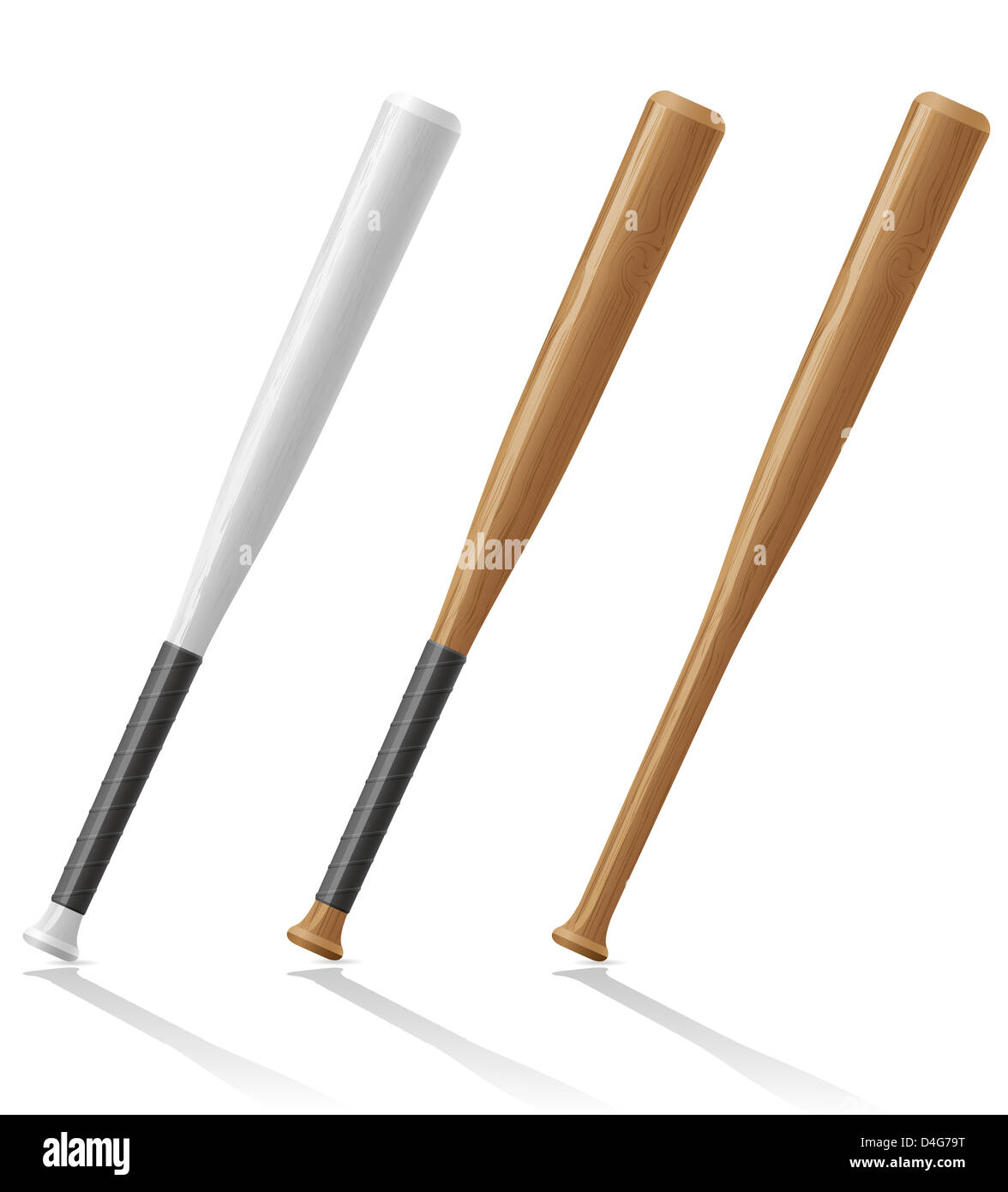 baseball bits illustration isolated on white background Stock Photo - Alamy