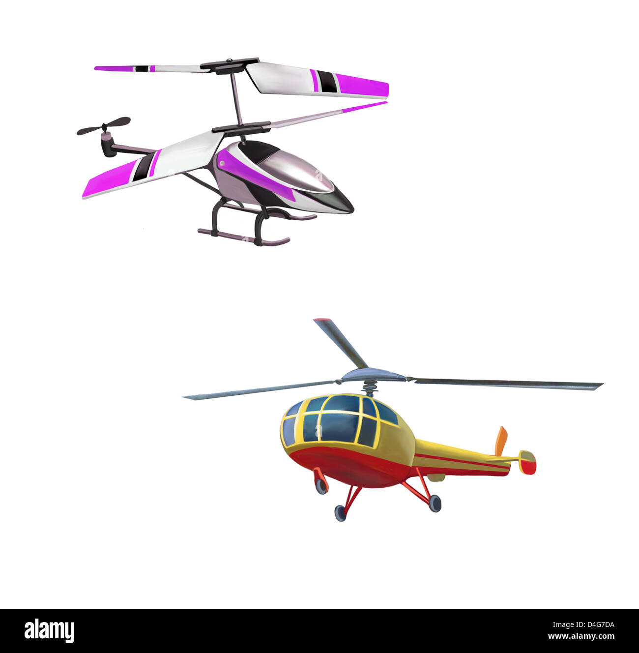 Helicopter toy model at flight Stock Photo - Alamy
