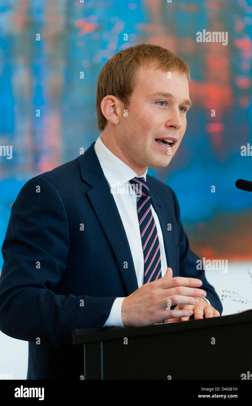 Berlin, Germany, Pierce Bush, grandson of George Bush, during his ...