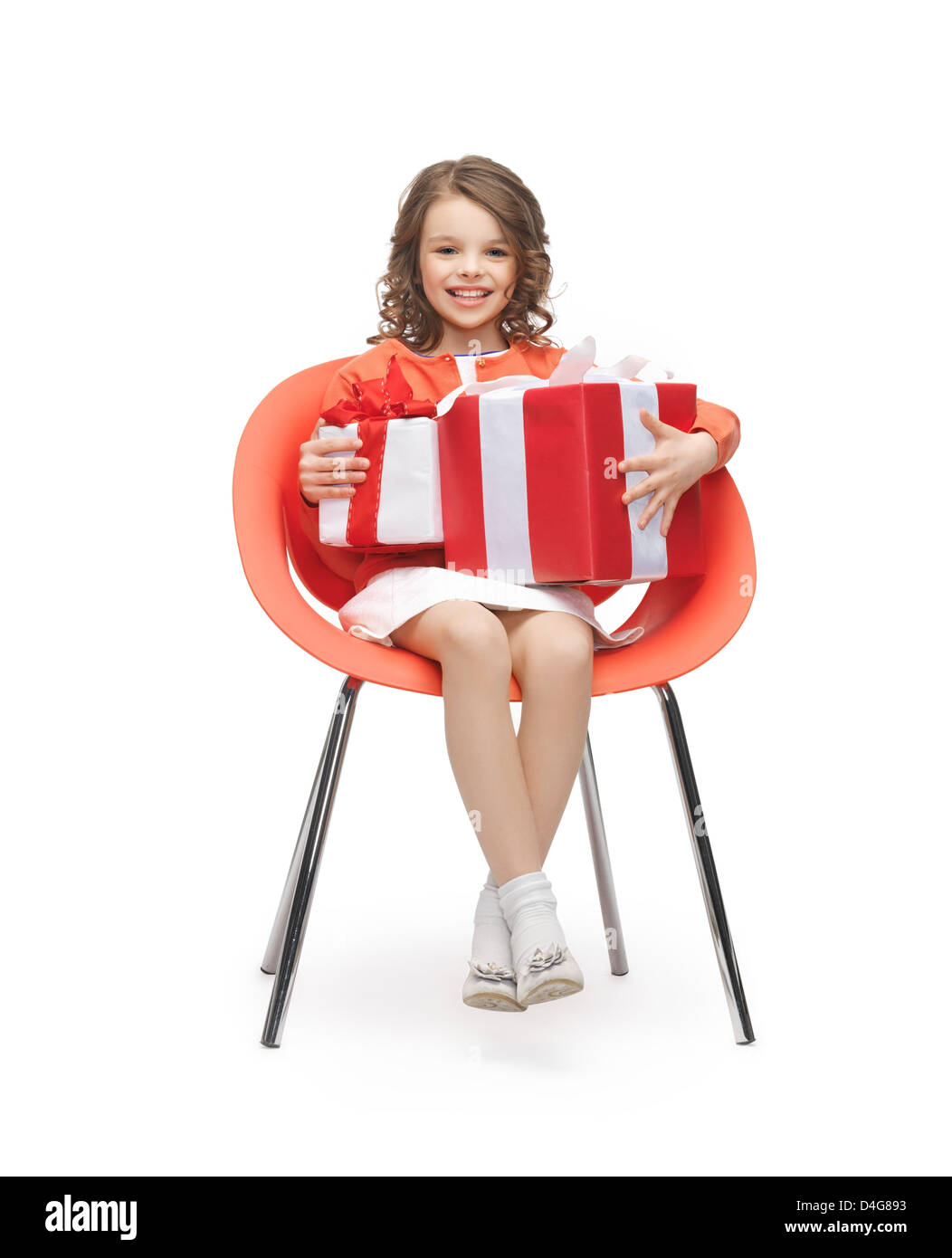 girl with gift box Stock Photo - Alamy