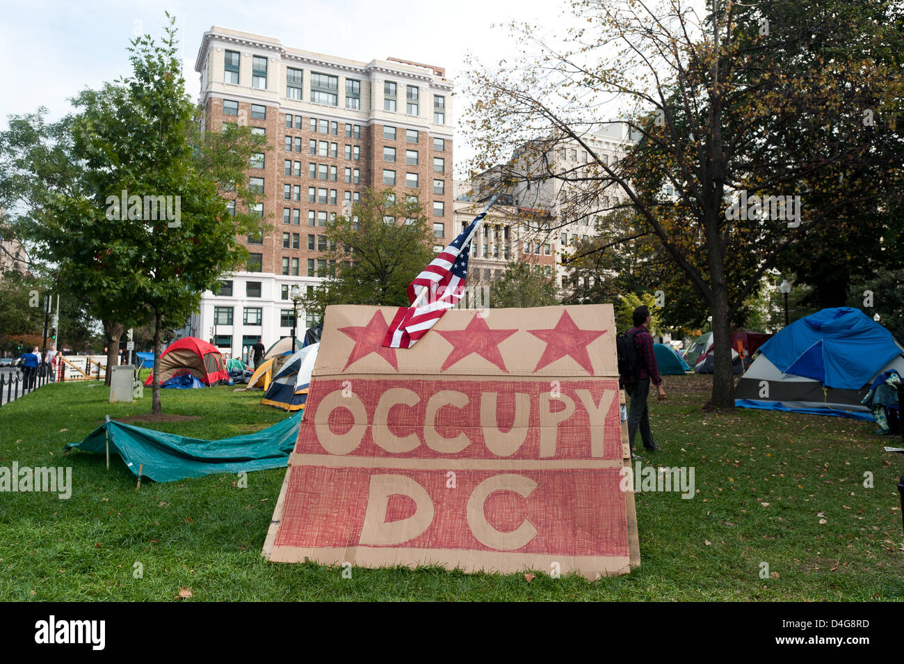 Washington DC, USA, occupation of the McPherson Square Occupy movement ...