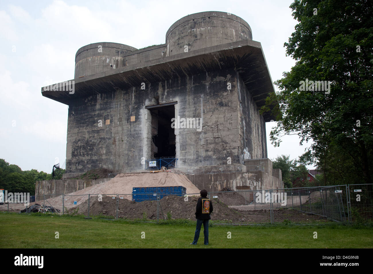 Hamburg, Germany, the former flak bunker being converted to energy ...