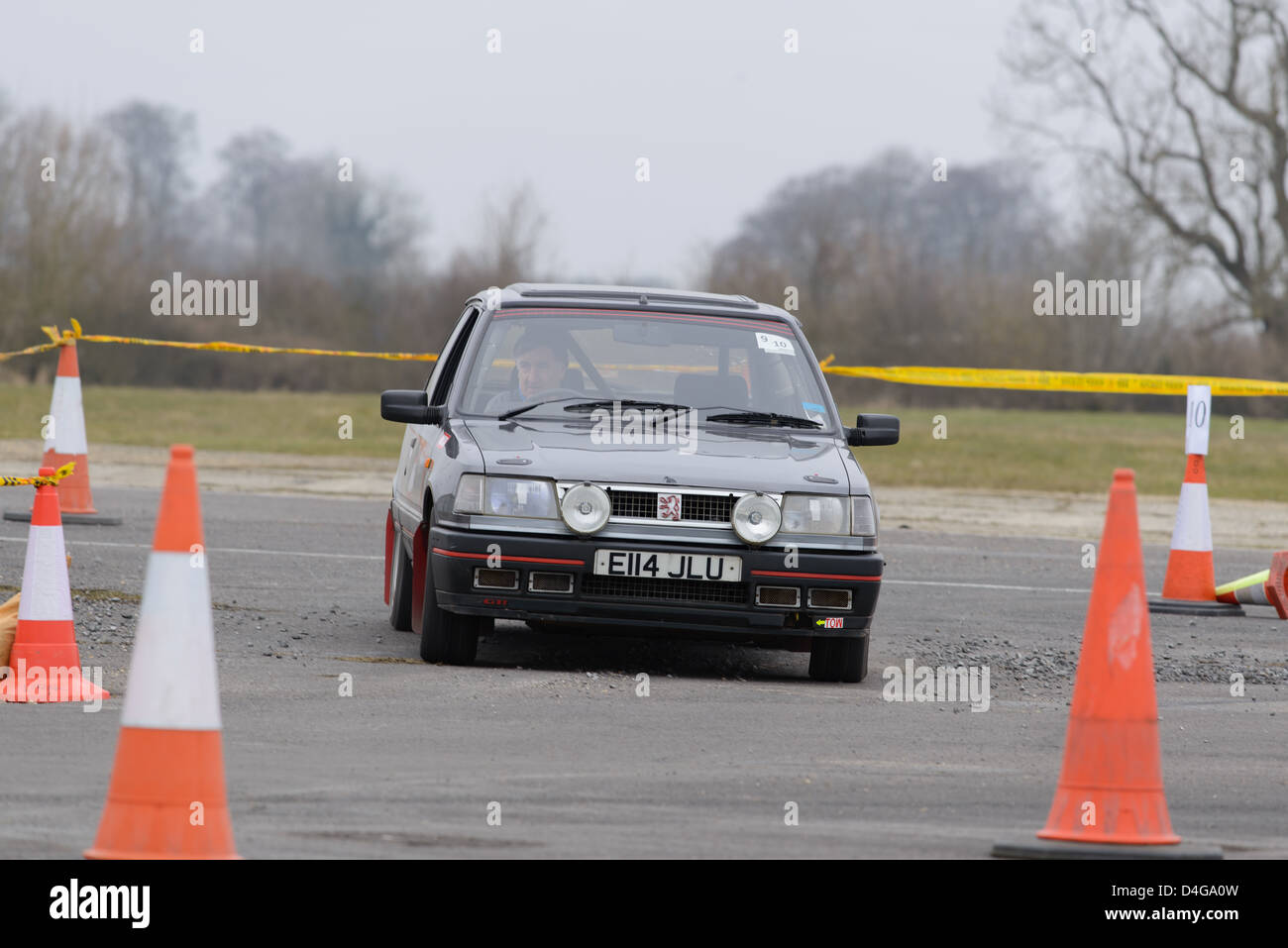 A car taking part in an AutoSolo event at the Cotswold Airport in ...
