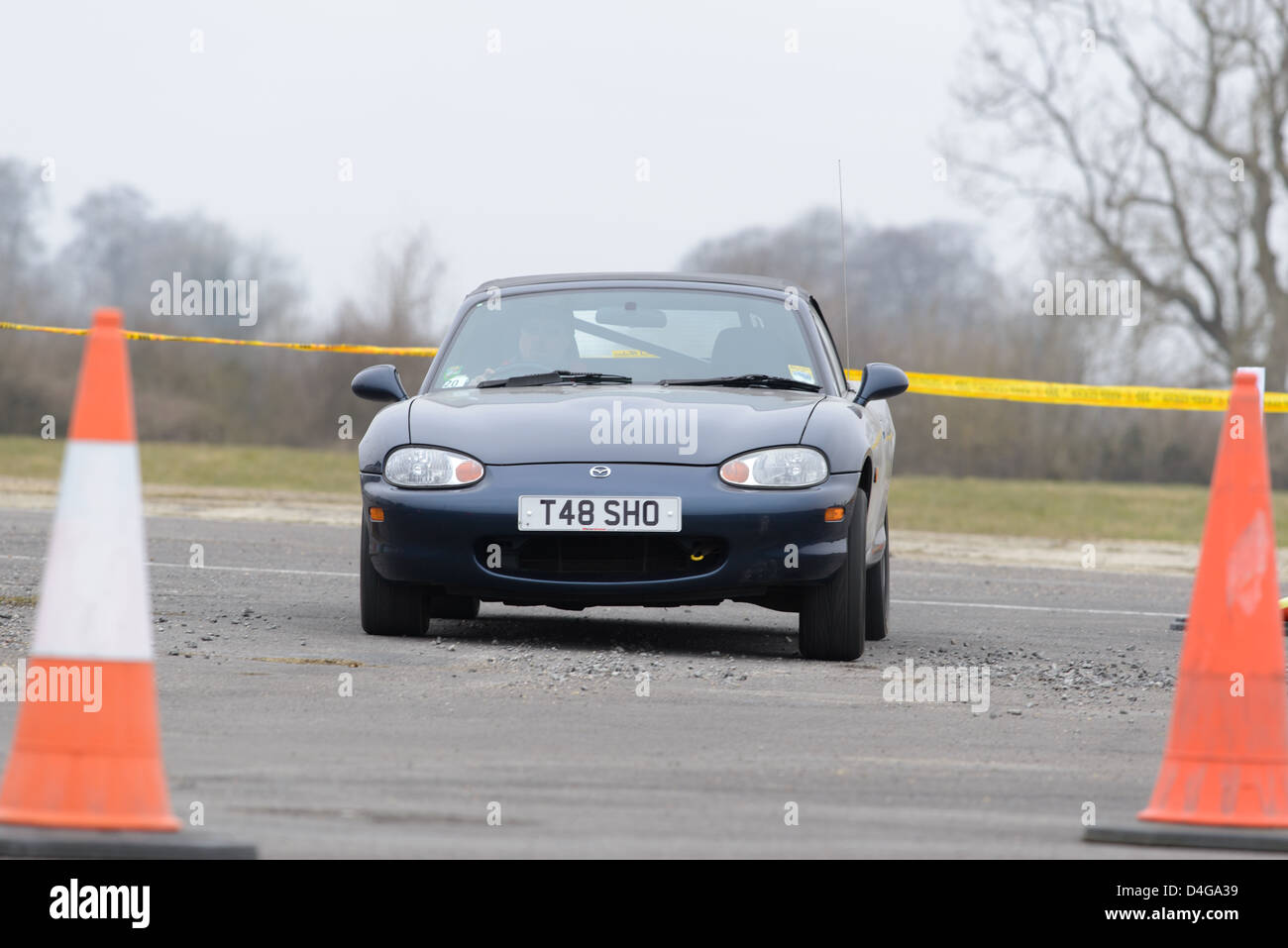 A car taking part in an AutoSolo event at the Cotswold Airport in ...
