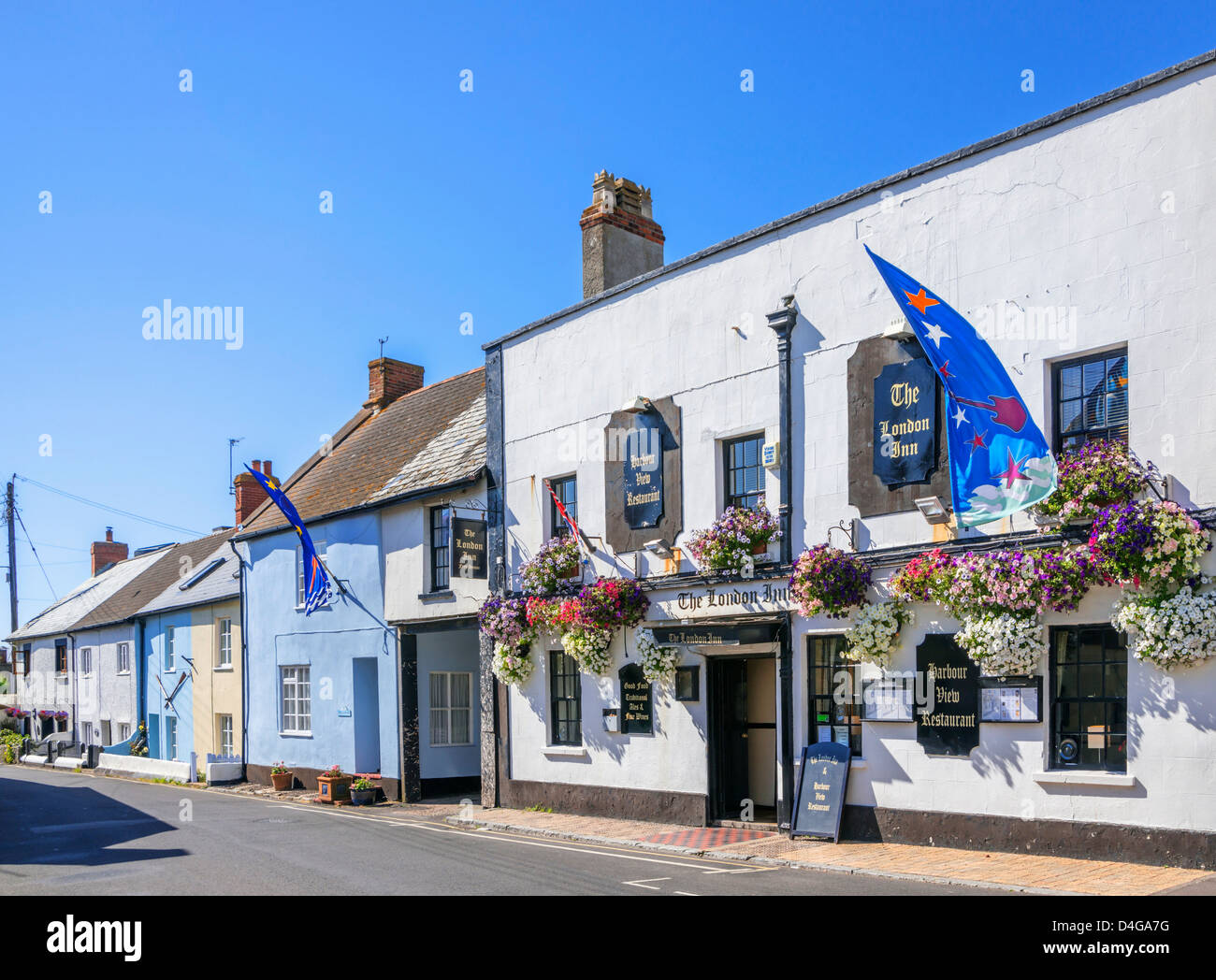 cottages, shops and pub watchet town somerset england uk Stock Photo ...