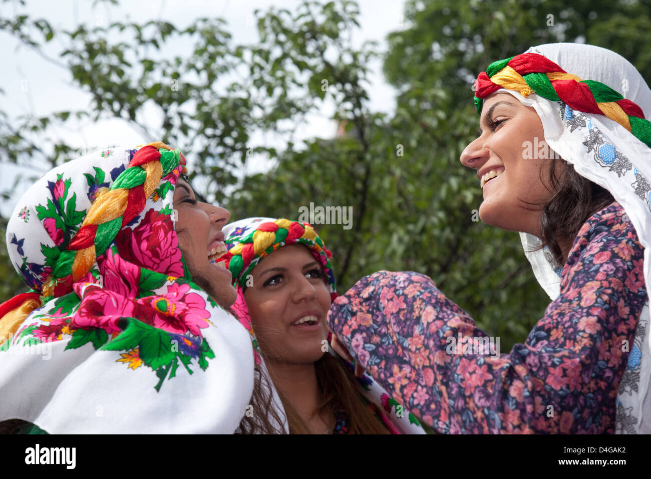 Berlin, Germany, Kurdish women in traditional dress at the Carnival of ...