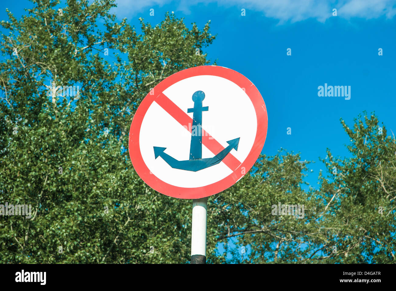 Marine NO anchor sign Stock Photo - Alamy