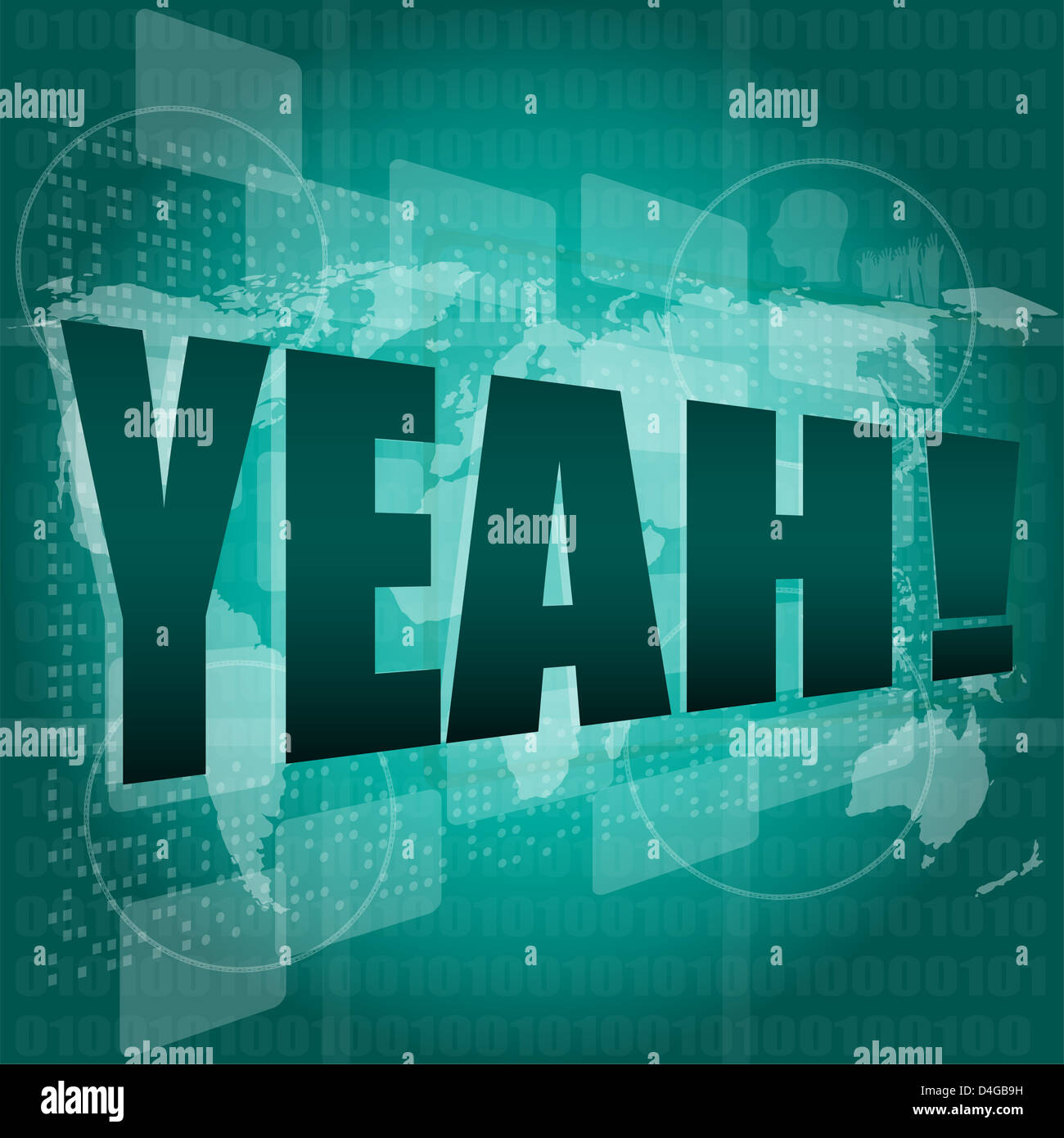 business concept: word yeah on digital screen Stock Photo - Alamy
