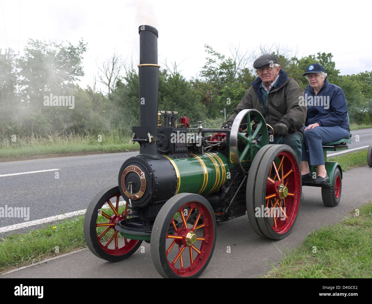Miniature steam traction engine out on a road run at Morton steam and ...