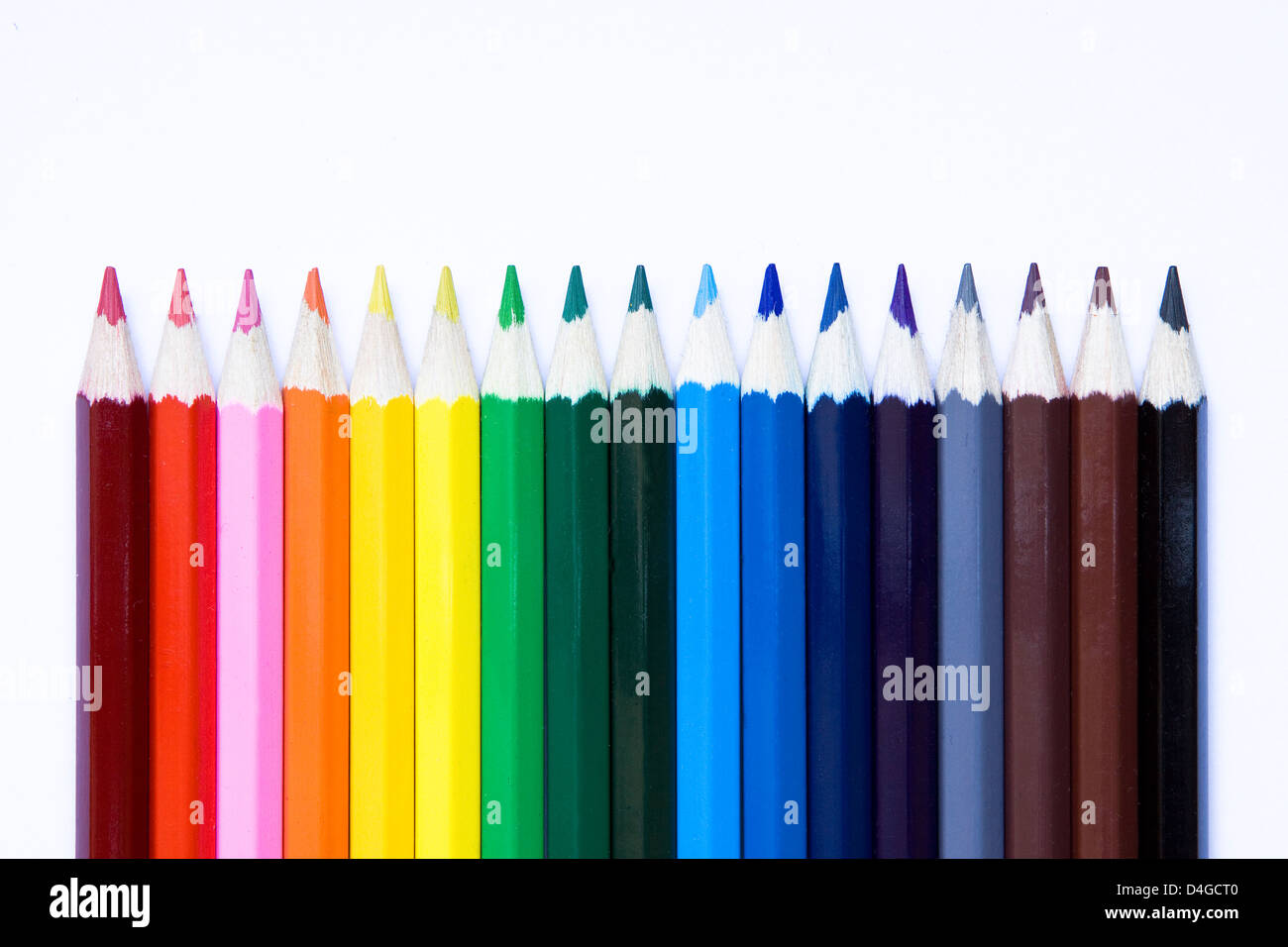 High resolution stack of pencils, isolated on white with clipping path ...