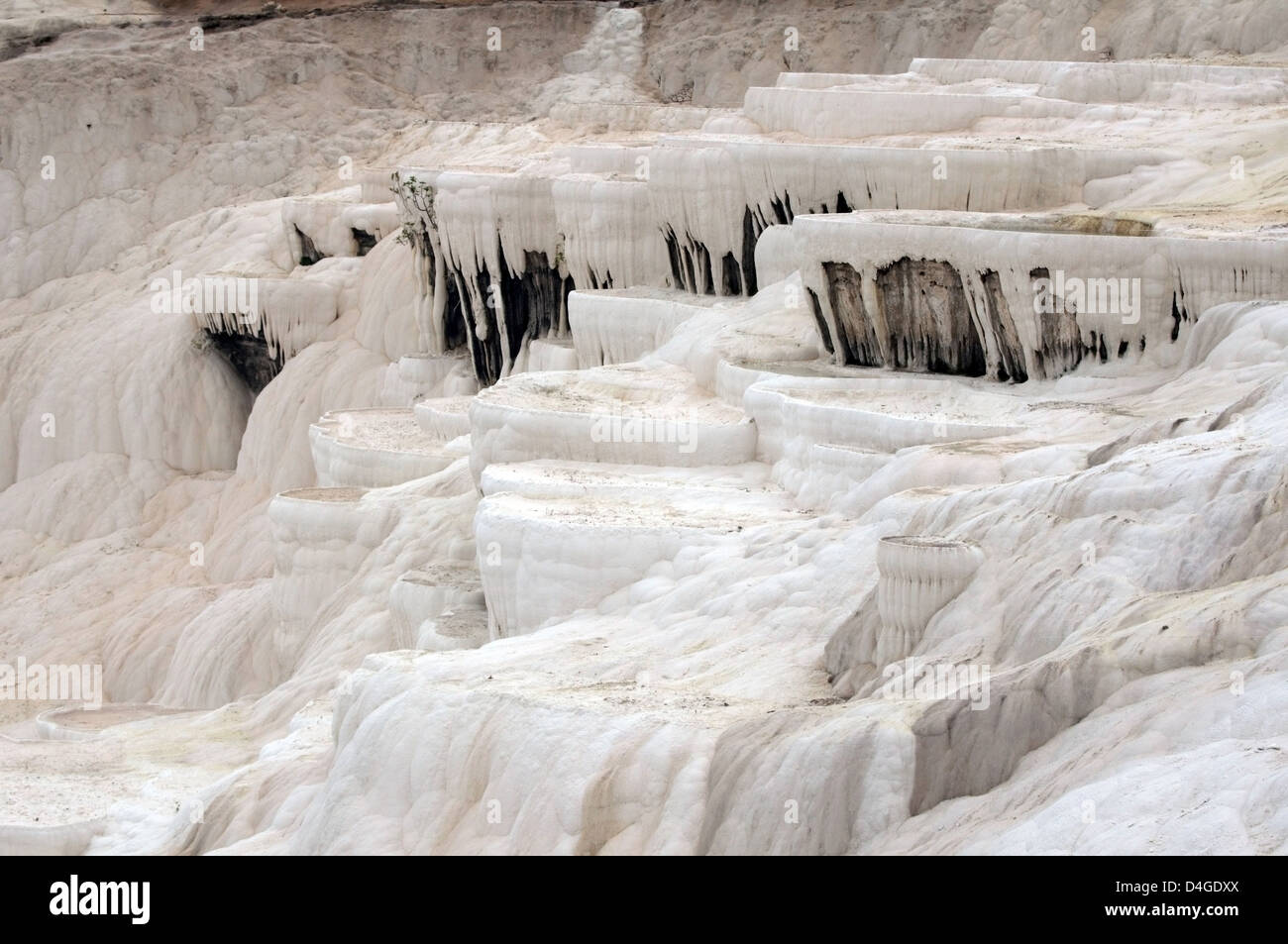 Travertine terrace formations, Pamukkale, Turkey, Western Asia Stock ...
