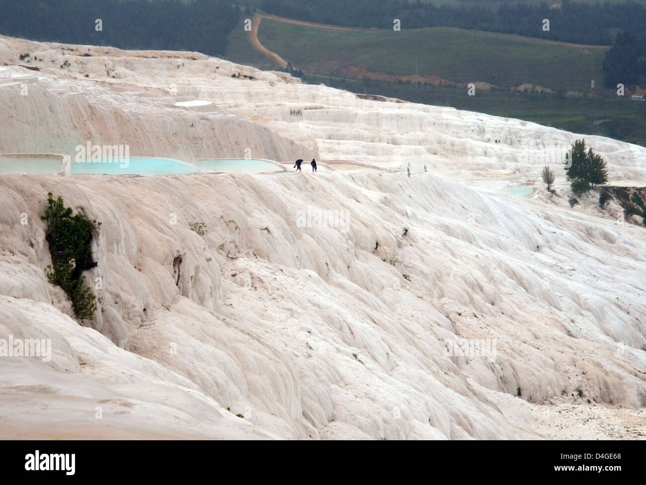 Travertine terrace formations, Pamukkale, Turkey, Western Asia Stock ...