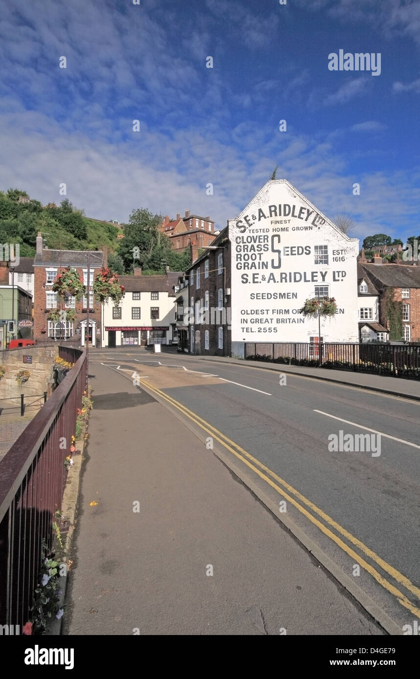 Road Bridge Looking Towards High Town, Bridgnorth, Shropshire, England ...
