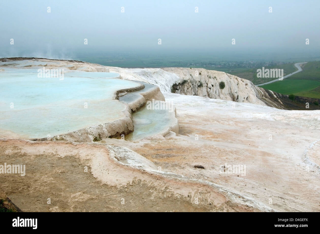 Travertine terrace formations, Pamukkale, Turkey, Western Asia Stock ...