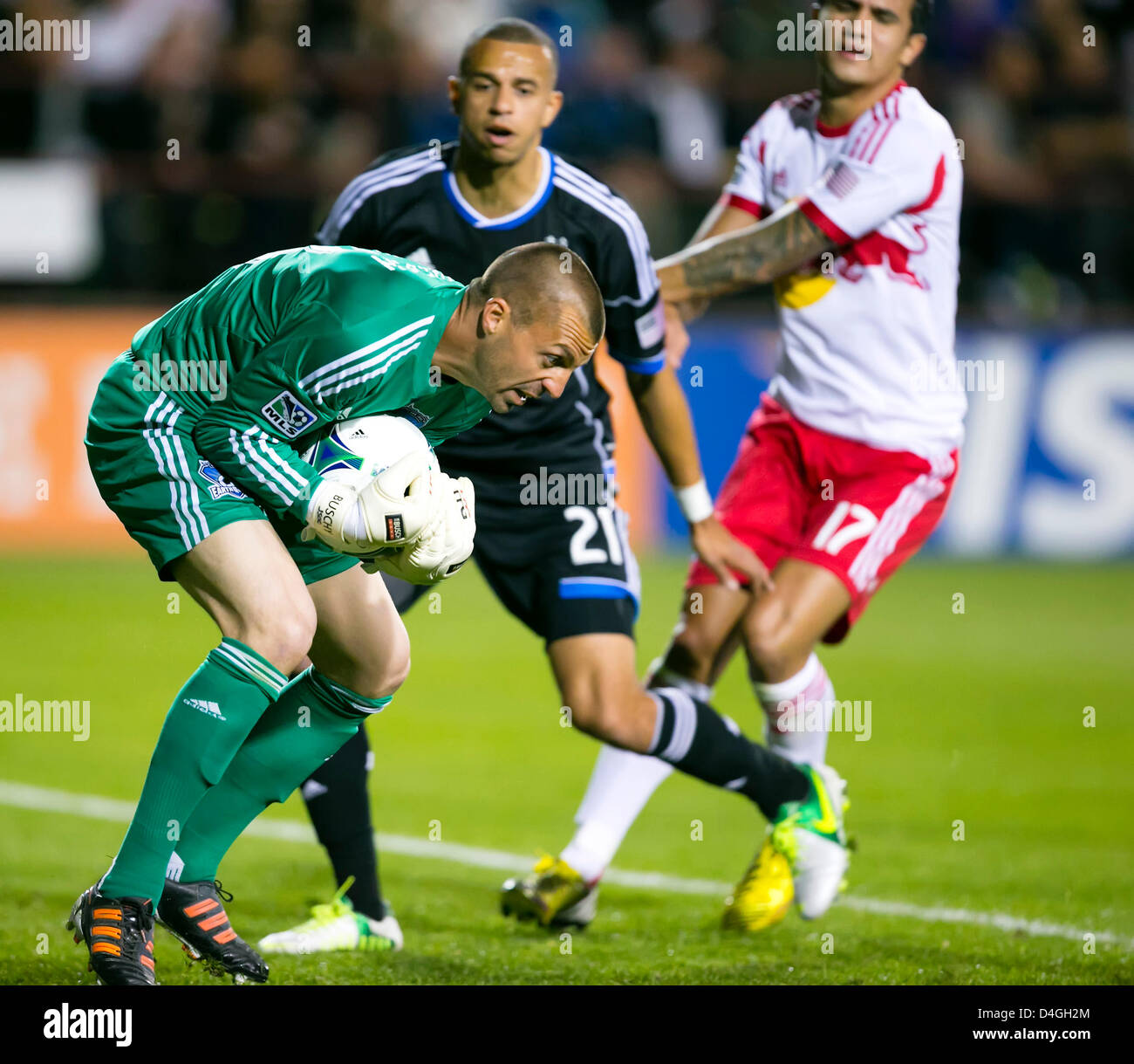 March 10, 2013: San Jose Earthquakes goalkeeper Jon Busch (18) in action during the MLS game ...
