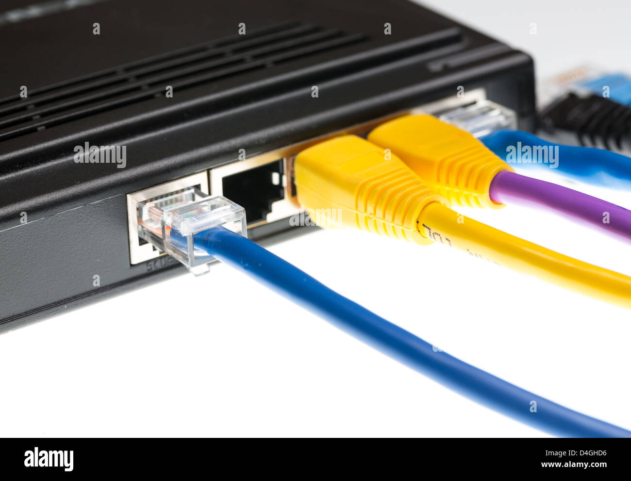 PC computer cables connected - internet lan cat5 cables Stock Photo - Alamy