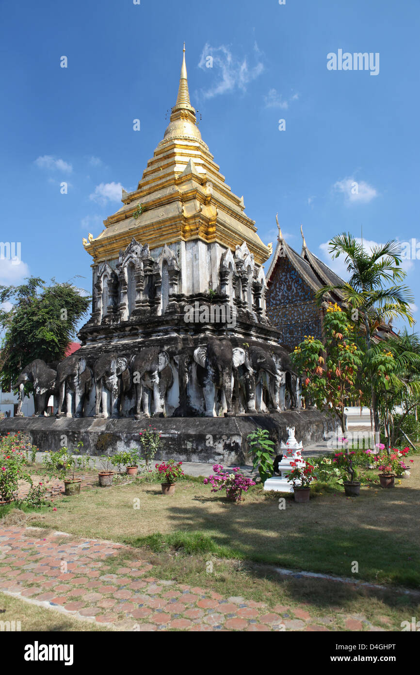 The Elephant Chedi at Wat Chiang Man, Chiang Mai, Thailand Stock Photo ...