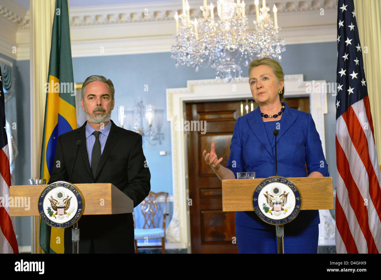 Secretary Clinton Meets With Brazilian Foreign Minister Patriota Stock ...