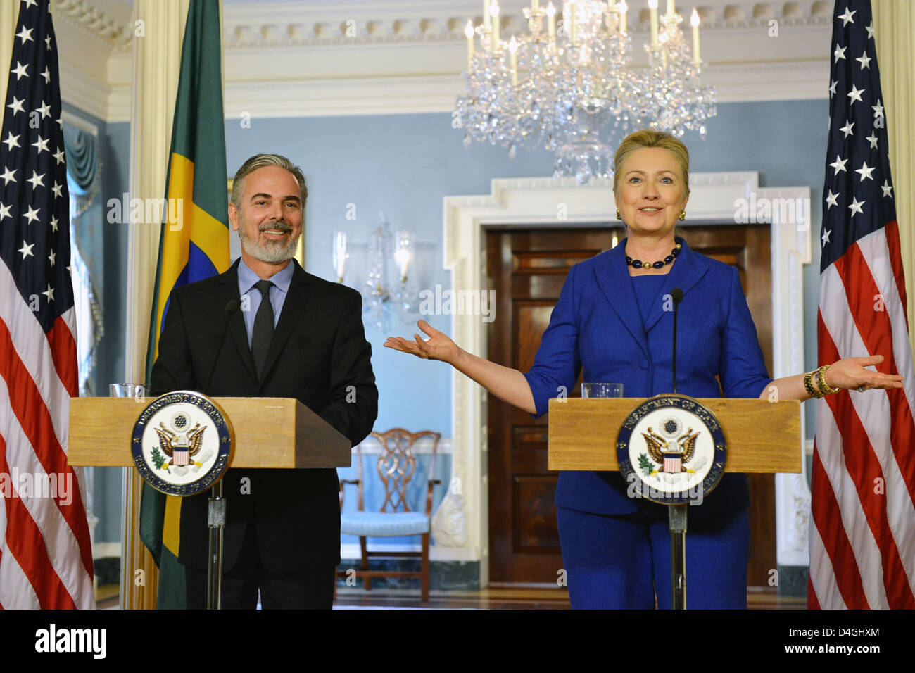 Secretary Clinton Meets With Brazilian Foreign Minister Patriota Stock ...