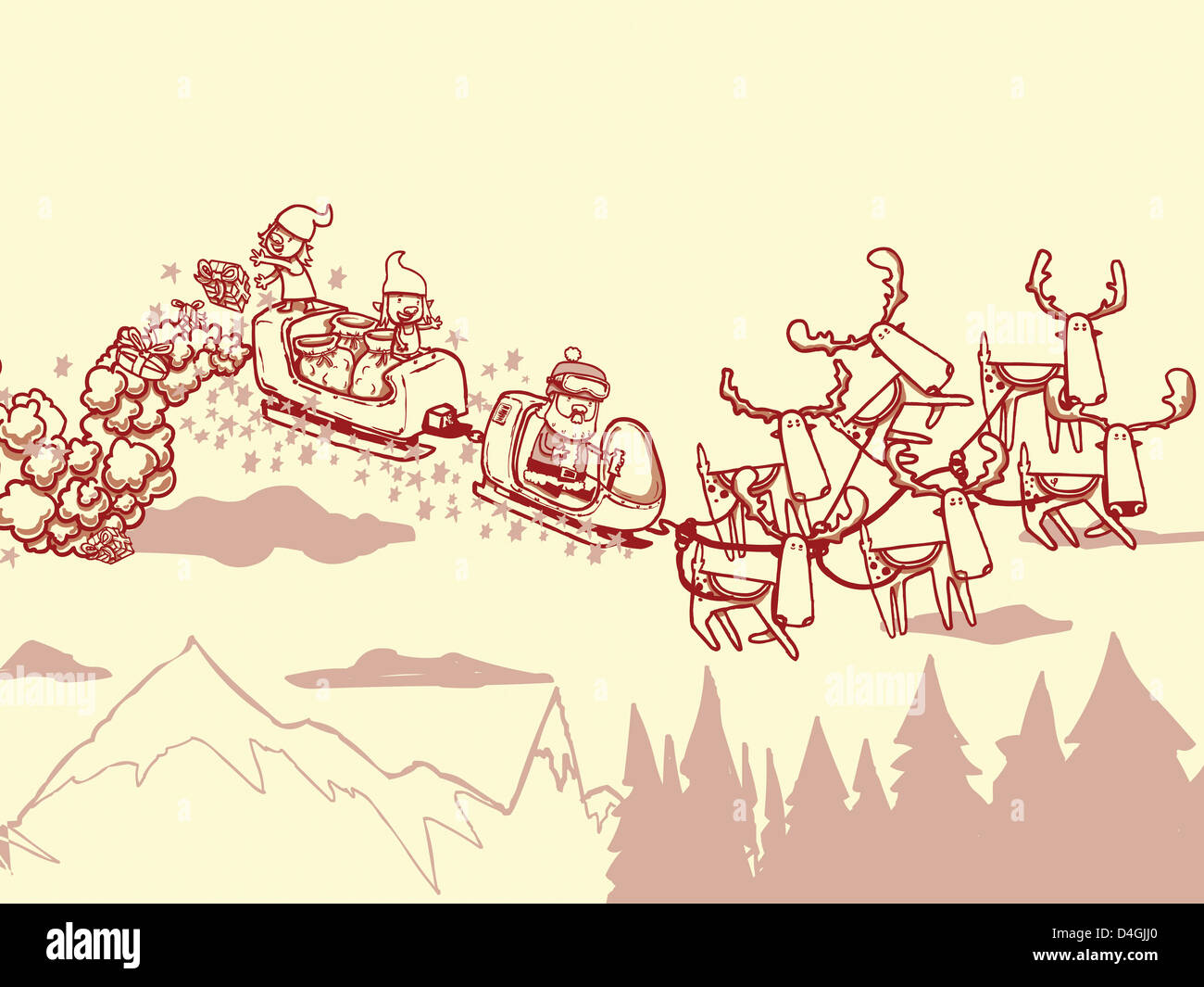 Delivering presents horizontal hi-res stock photography and images - Alamy