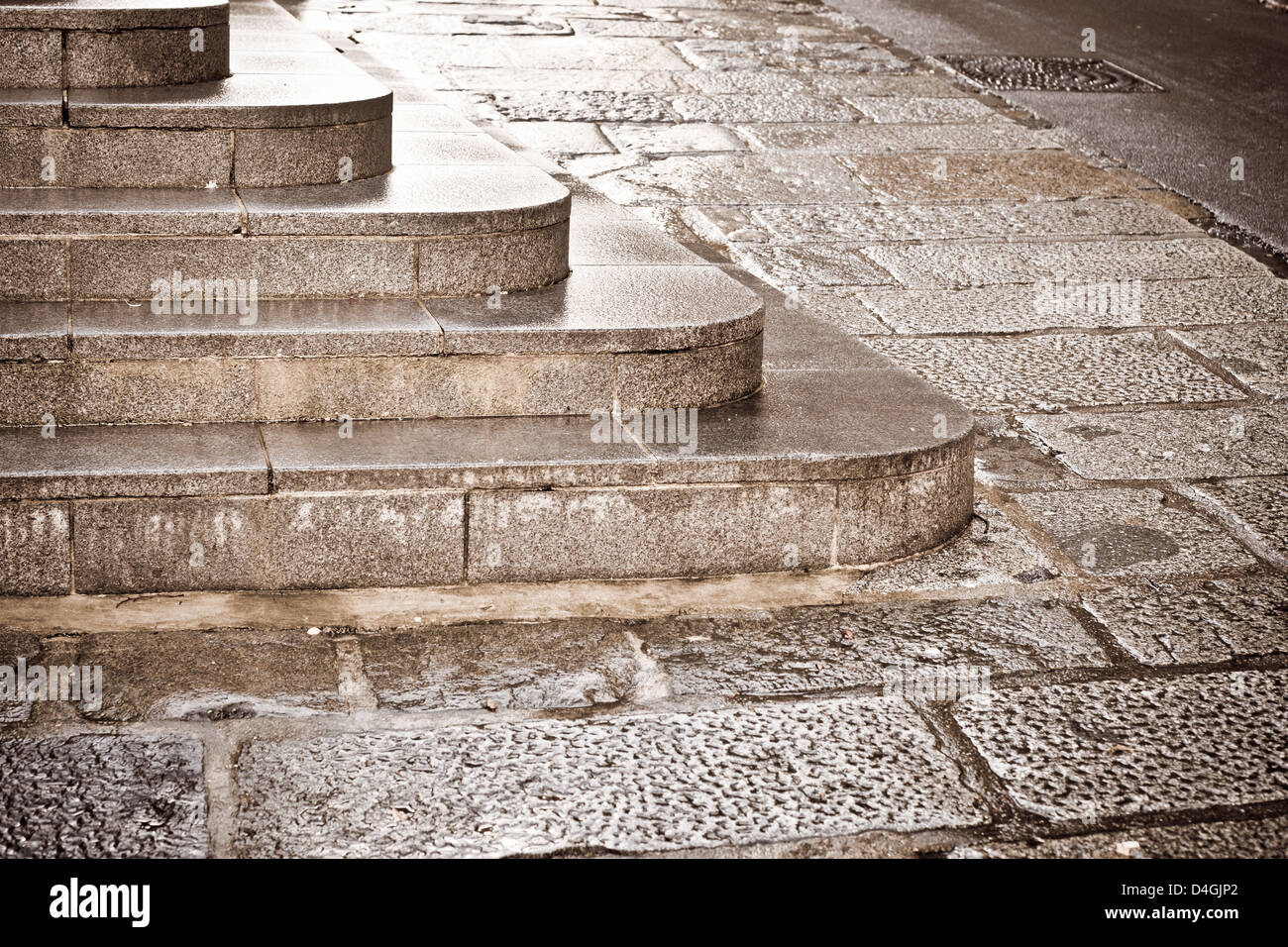 Nice toned image of a flight of stone steps Stock Photo - Alamy