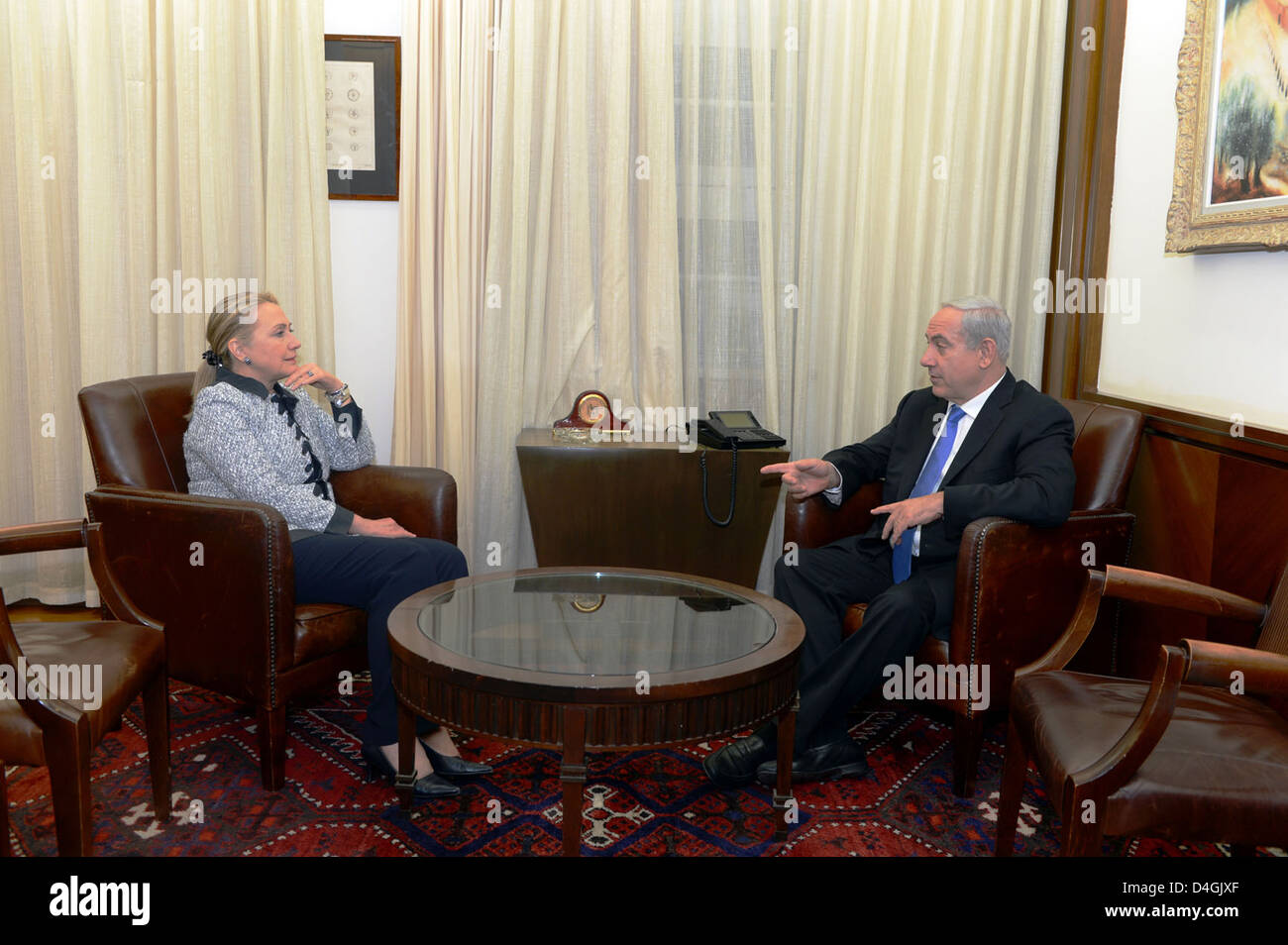 Secretary Clinton Meets With Israeli Prime Minister Netanyahu Stock ...