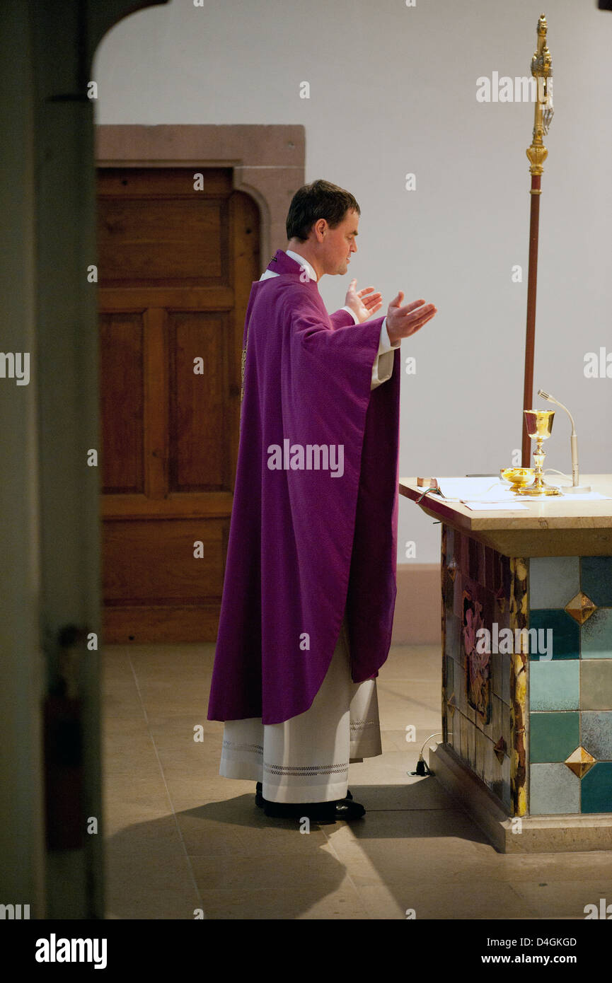 Badenweiler, Germany, a pastor at a church service Stock Photo - Alamy