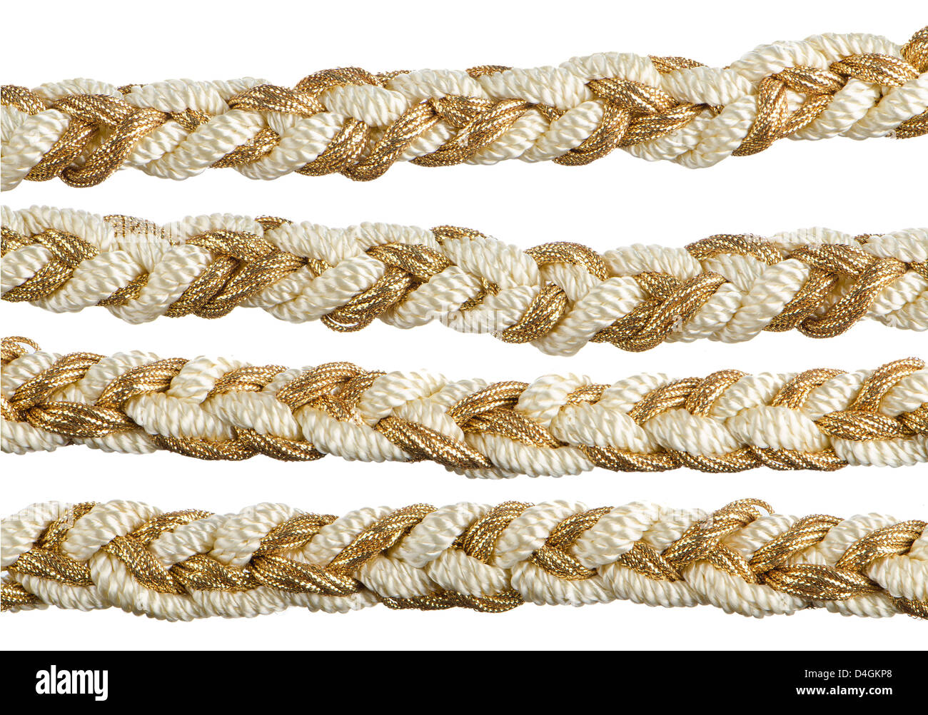 Golden rope curtain tassels isolated on white background Stock Photo ...