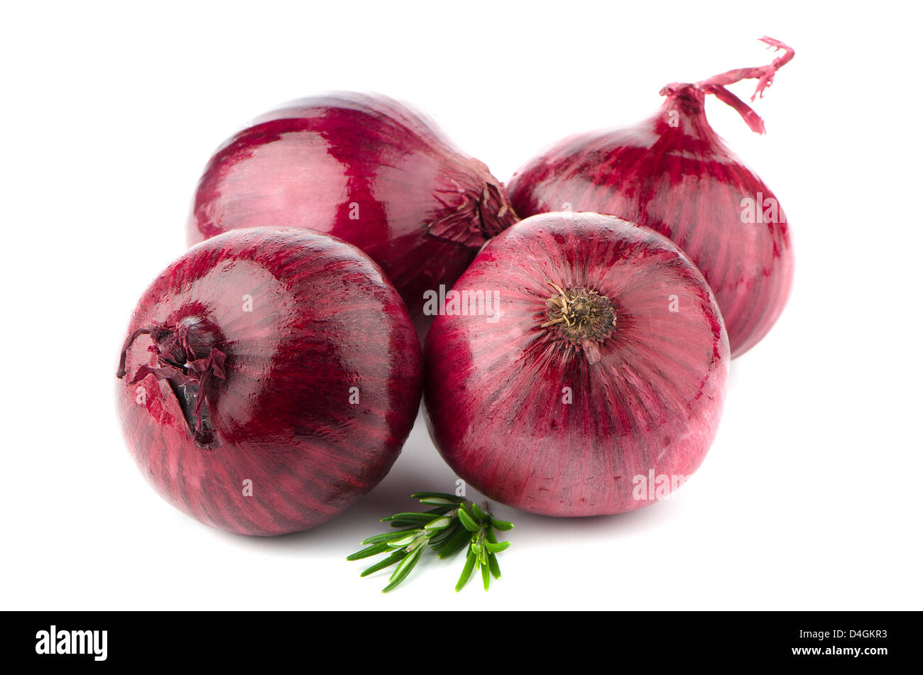 Red onions isolated on white background Stock Photo - Alamy