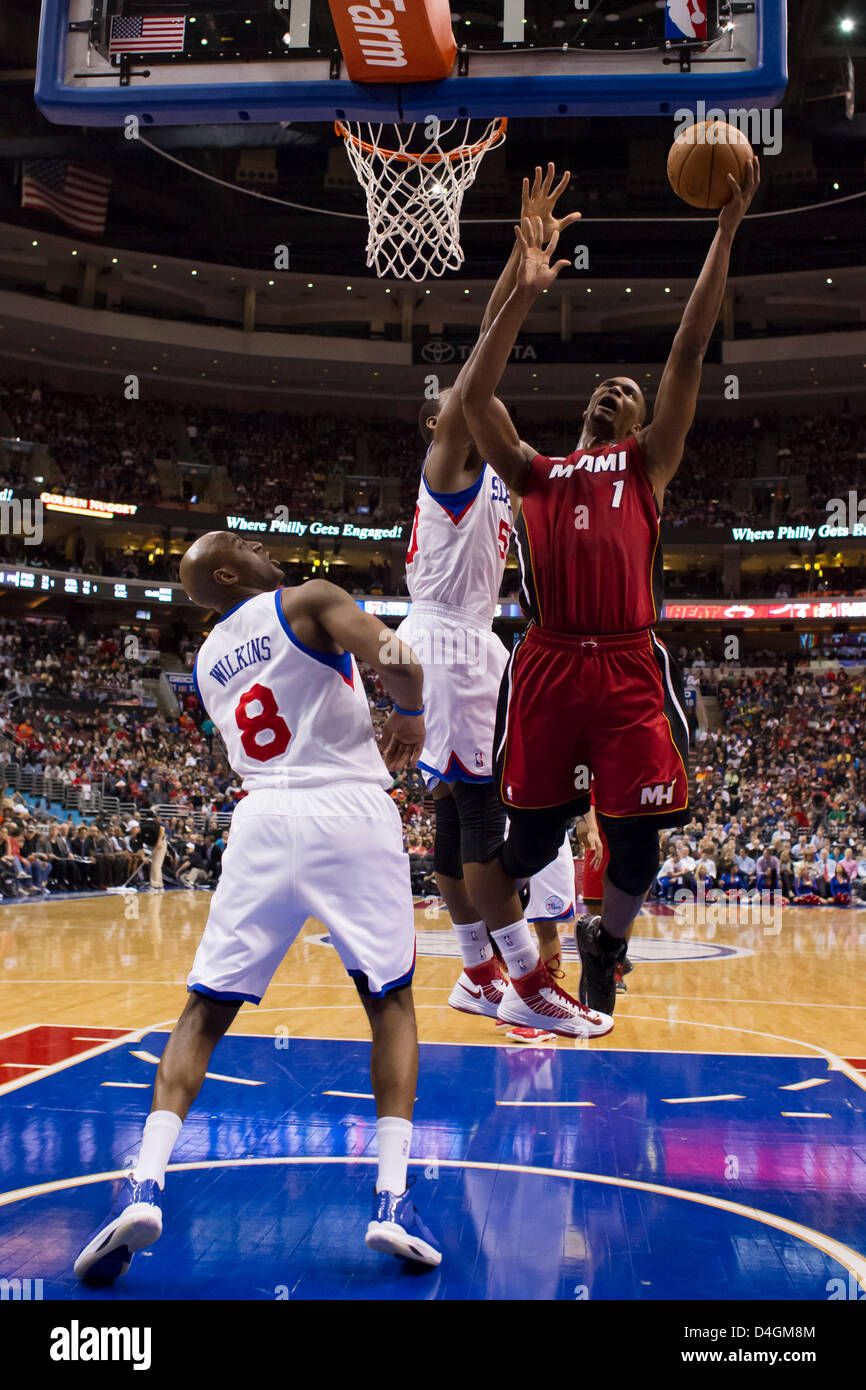 Philadelphia, Pennsylvania, USA. 13th March 2013. Miami Heat center ...