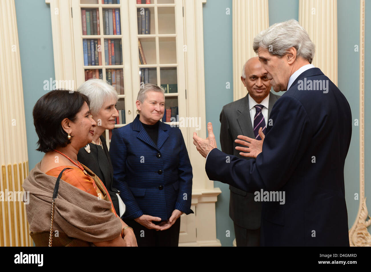 Secretary Kerry Meets With Indian Foreign Secretary Mathai Stock Photo ...