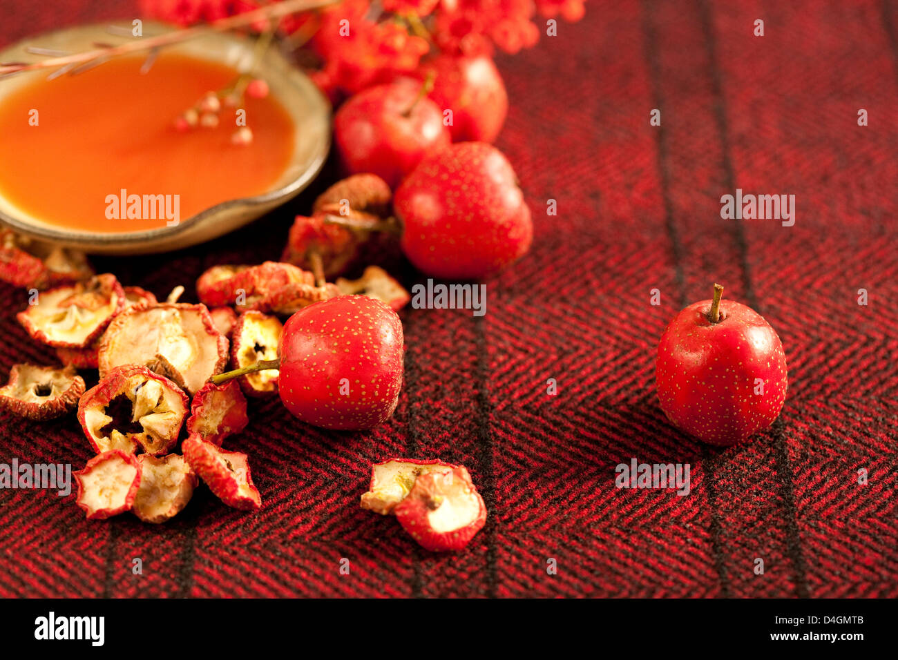 Hawthorne berry and juice Stock Photo - Alamy