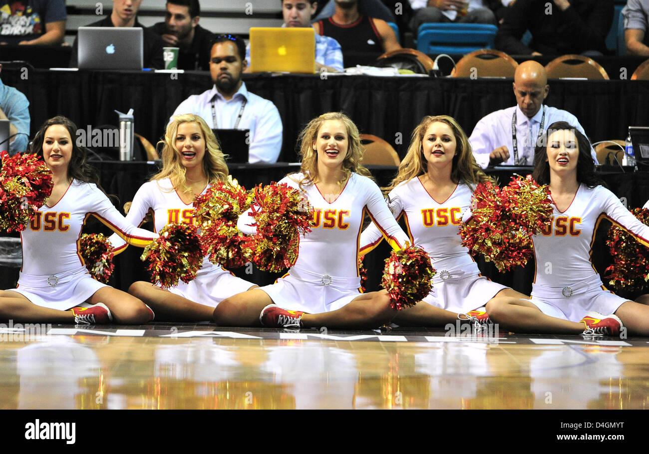 March 13, 2013: Cheerleaders of USC during the NCAA basketball game ...