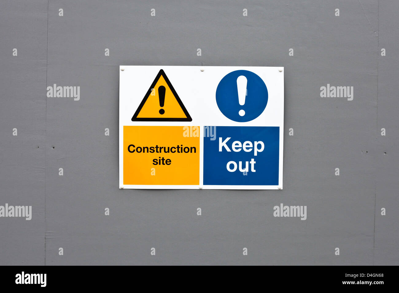 A safety warning sign at a construction site Stock Photo - Alamy