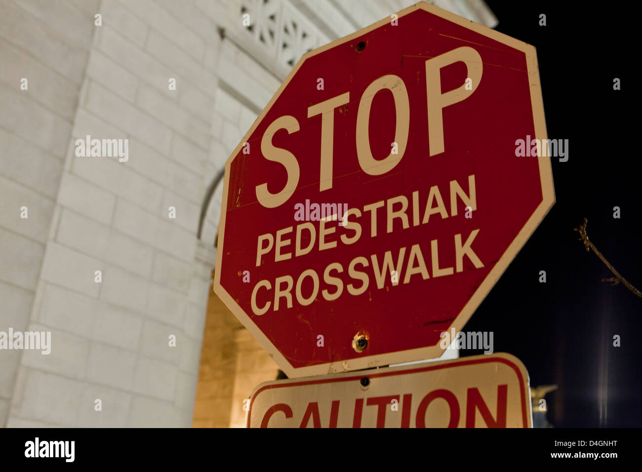 Pedestrian crosswalk stop sign Stock Photo - Alamy