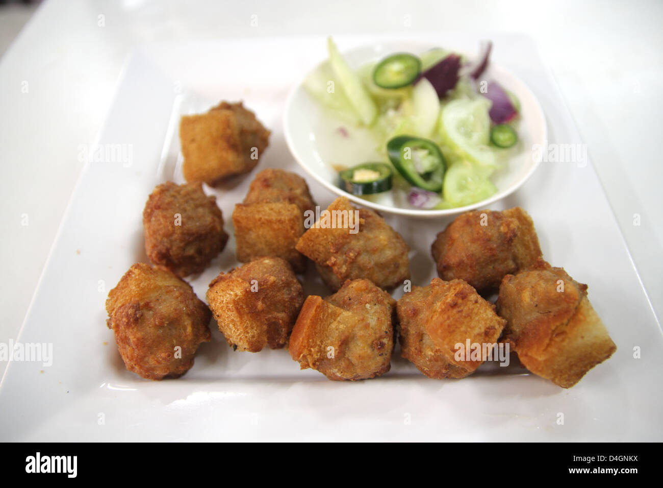 Thai fried bread with pork Stock Photo - Alamy