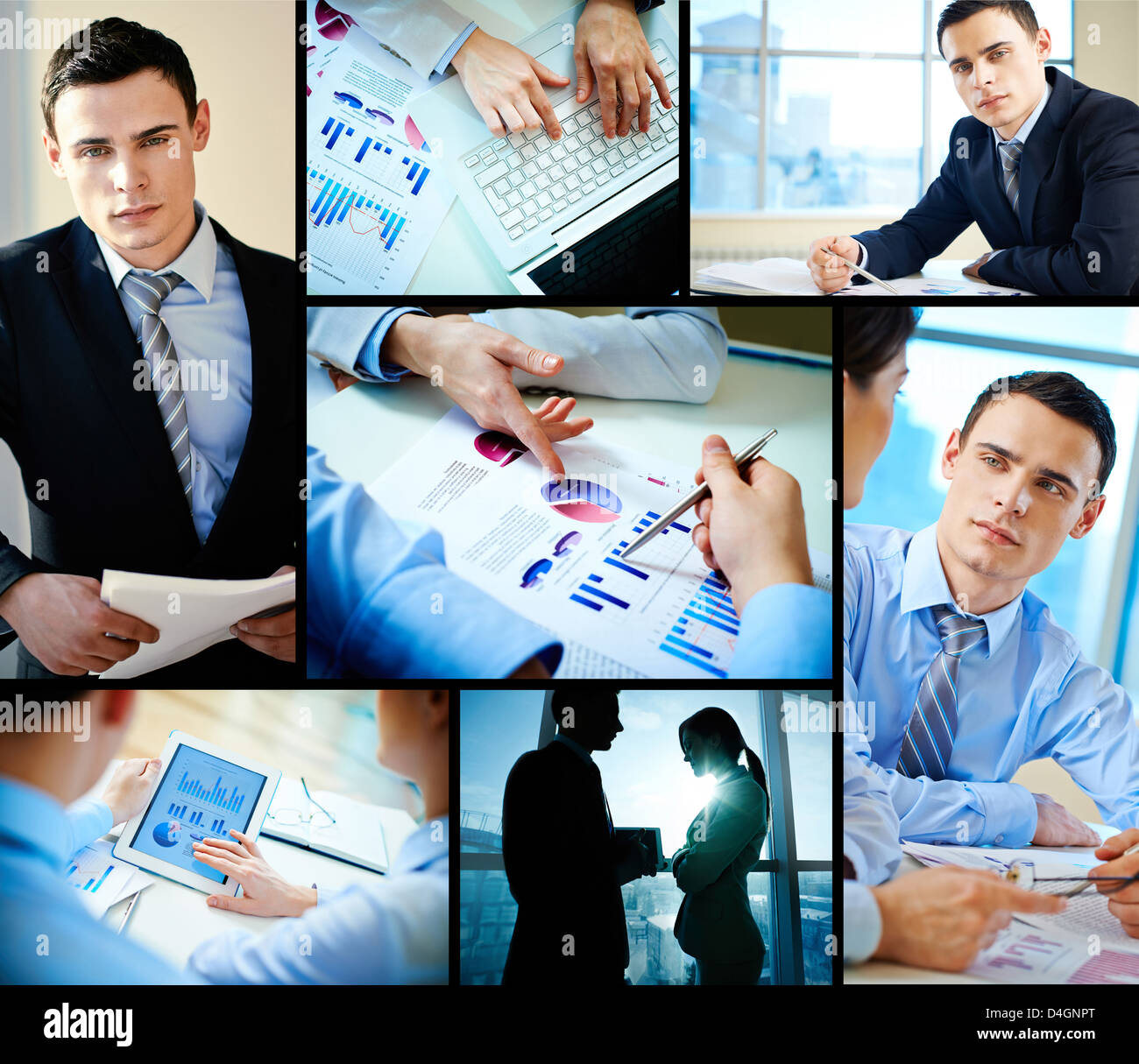 Collage of business people at work Stock Photo - Alamy