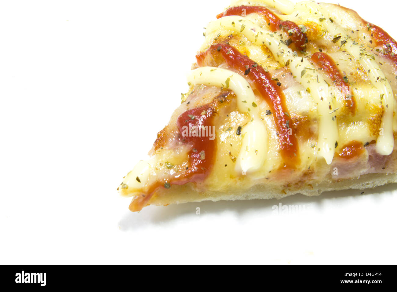 fresh pizza with bacon isolated on white background Stock Photo - Alamy